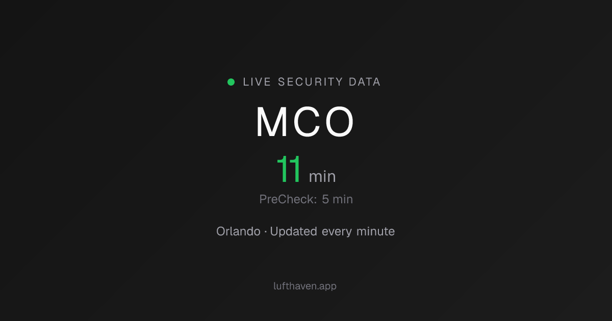 Orlando International Airport TSA Wait Times (MCO) · 23 Min Right Now ...