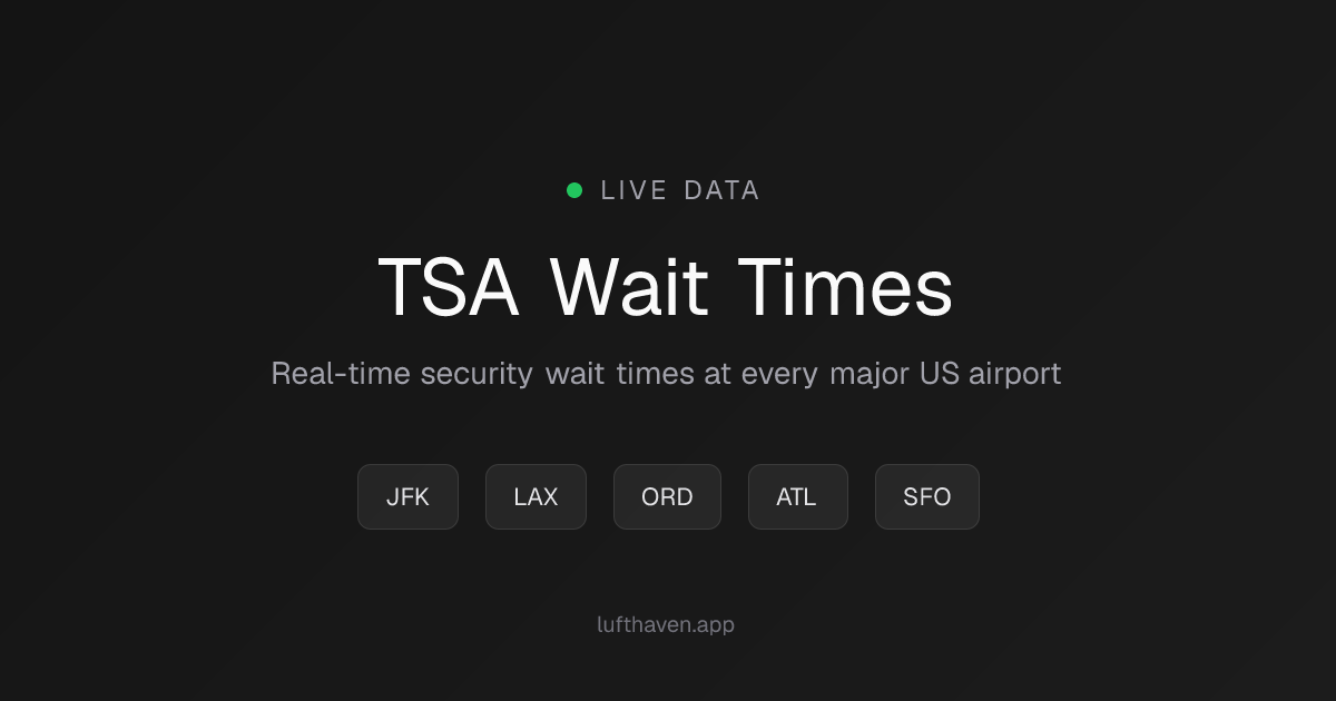Airport Security Wait Times · Live TSA & Immigration Data · Lufthaven